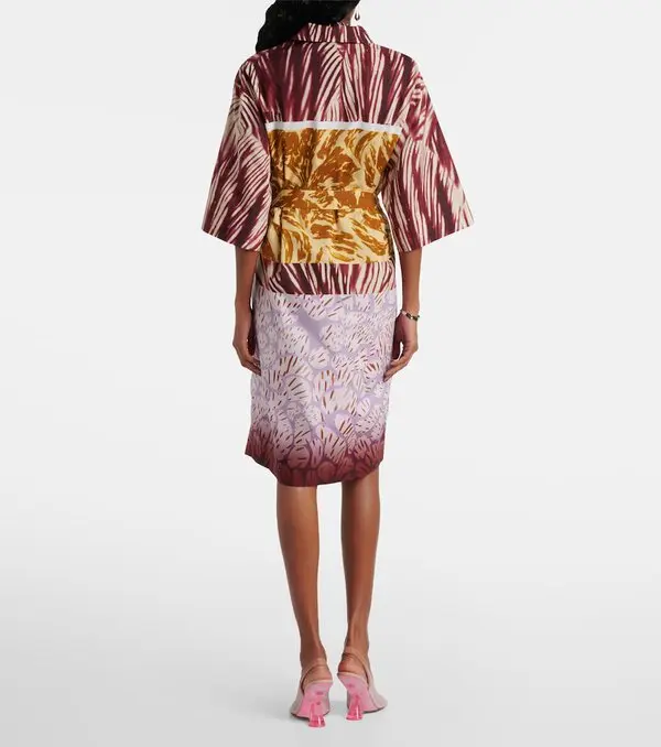 Dries Van Noten Printed Cotton Poplin Shirt Dress