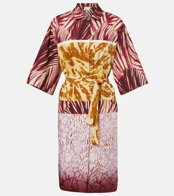 Dries Van Noten Printed Cotton Poplin Shirt Dress - Multicoloured