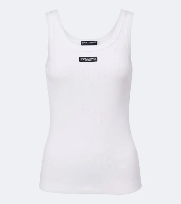 Dolce & Gabbana Logo Cotton Tank Top - White