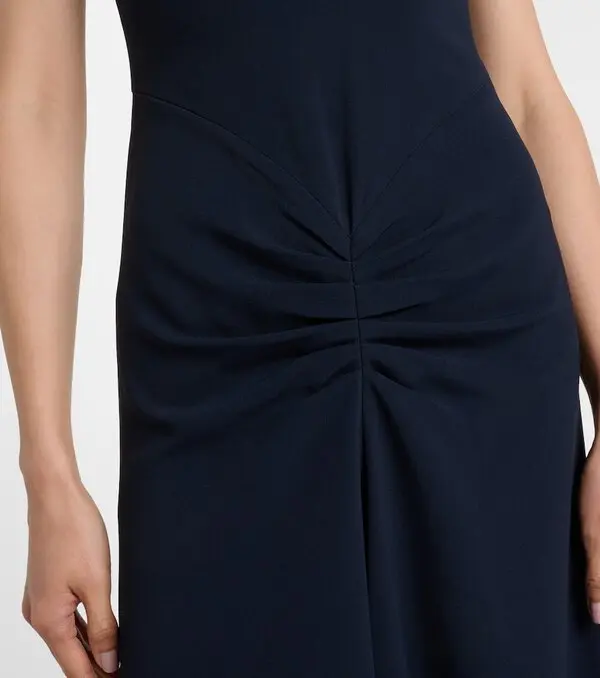 Victoria Beckham Gathered Jersey Midi Dress - Blue