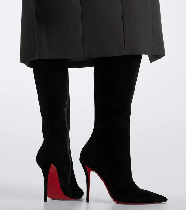 CHRISTIAN LOUBOUTIN Miss Z Suede Knee-high Boots