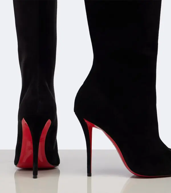 CHRISTIAN LOUBOUTIN Miss Z Suede Knee-high Boots
