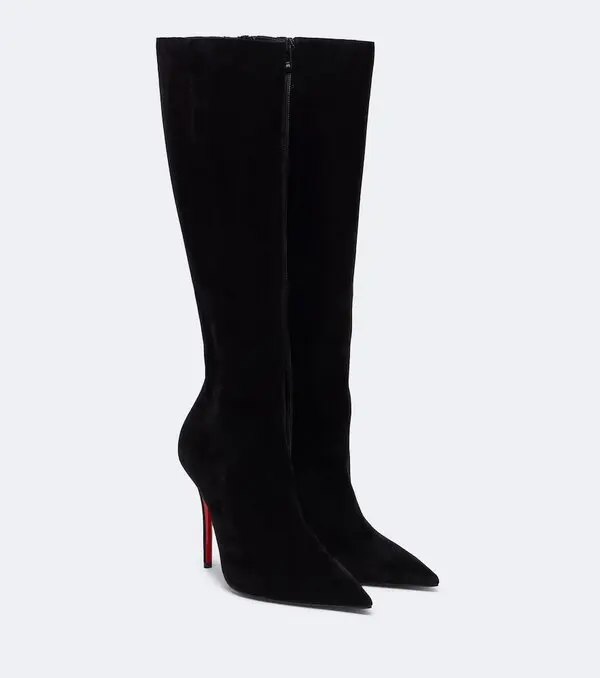 CHRISTIAN LOUBOUTIN Miss Z Suede Knee-high Boots - Black