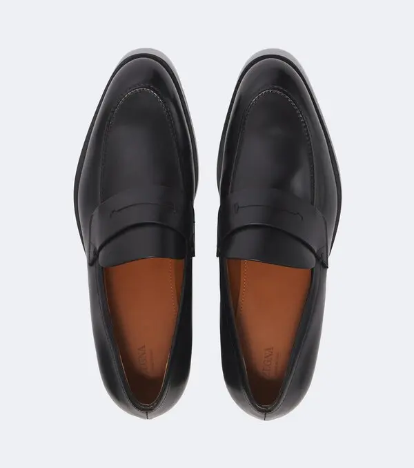 Zegna Leather Penny Loafers