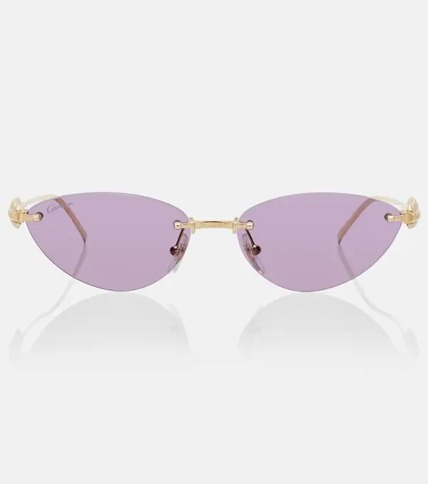 Cartier Clash De Cat-eye Sunglasses - Gold