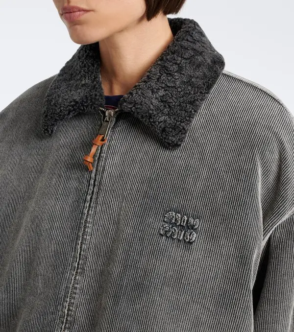 Miu Miu Corduroy Cotton Bomber Jacket