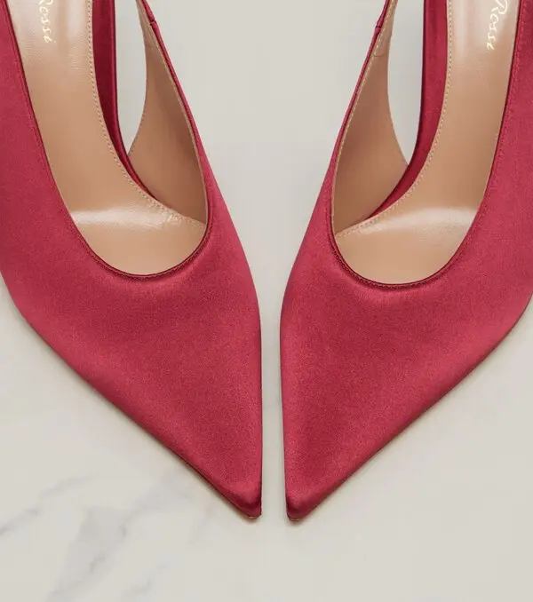 GIANVITO ROSSI Sofia Satin Slingback Pumps - Burgundy