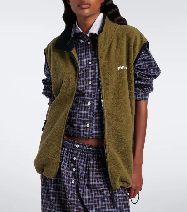 Miu Miu Fleece Vest - Green