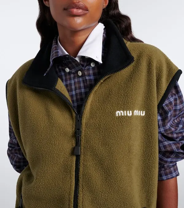 Miu Miu Fleece Vest - Green