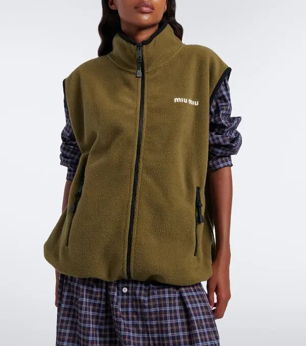 Miu Miu Fleece Vest - Green