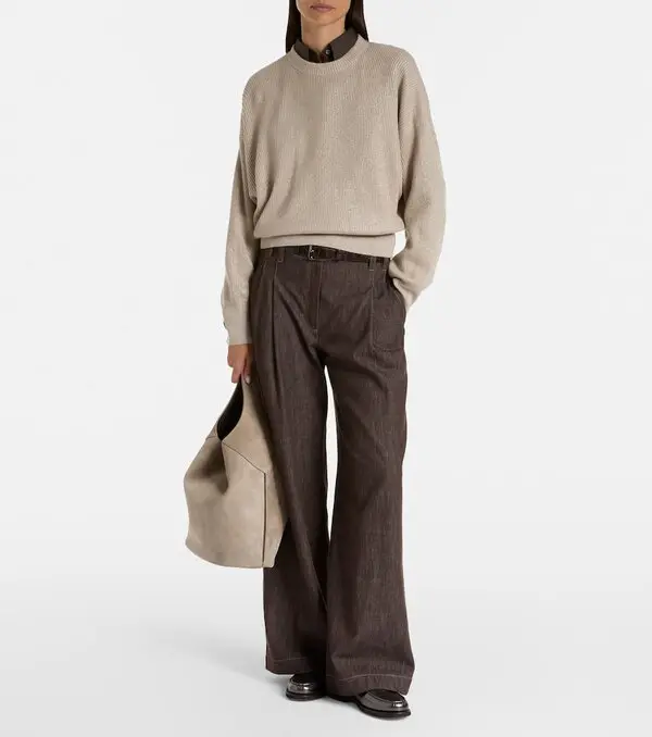 Brunello Cucinelli Ribbed-knit Cashmere-blend Sweater