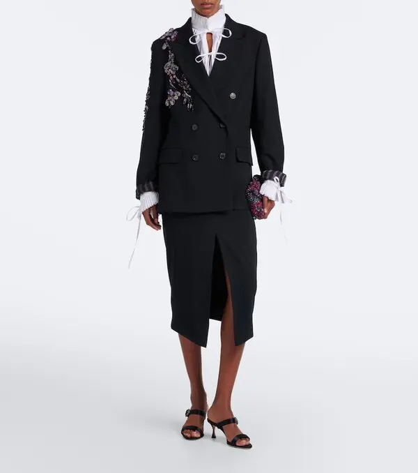 Manolo Blahnik Zutosanmu Embellished Satin Mules