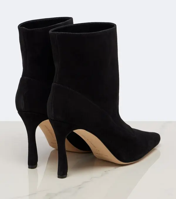 Manolo Blahnik Gostatu Suede Ankle Boots