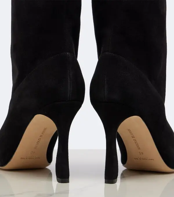 Manolo Blahnik Gostatu Suede Ankle Boots
