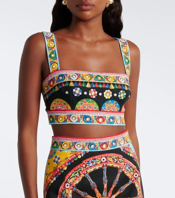 Dolce & Gabbana Carretto Cotton Crop Top