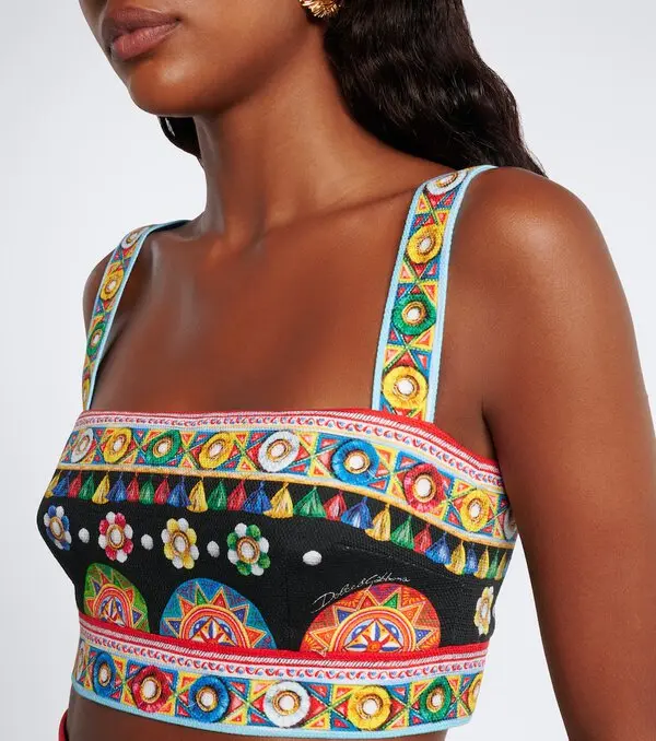 Dolce & Gabbana Carretto Cotton Crop Top