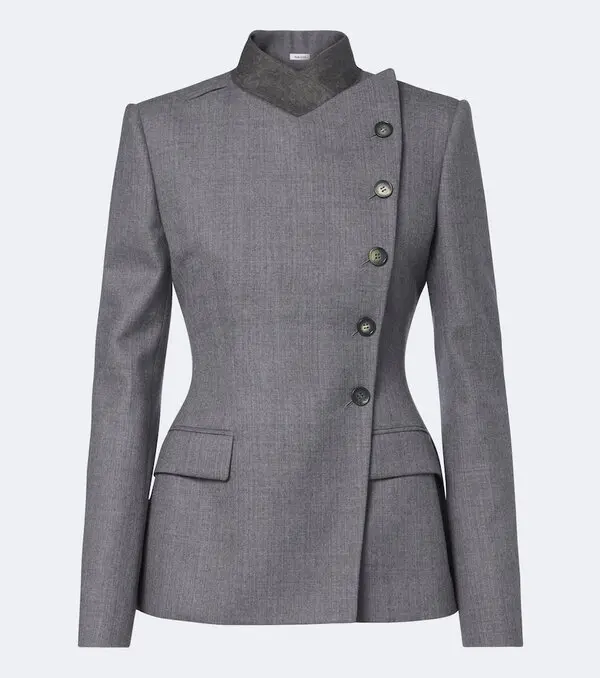 Alexander McQueen Peplum Wool Blazer