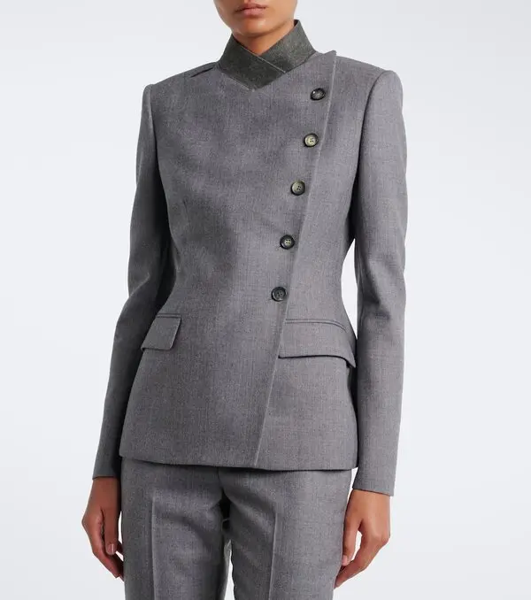 Alexander McQueen Peplum Wool Blazer