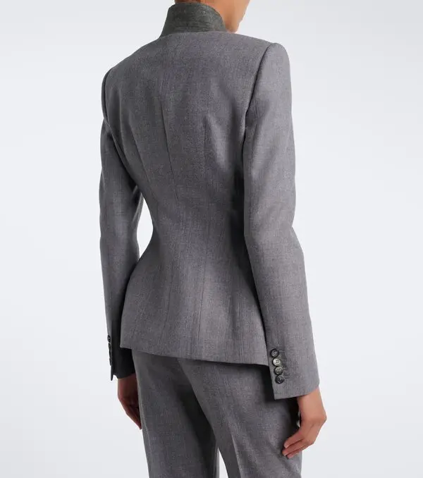 Alexander McQueen Peplum Wool Blazer