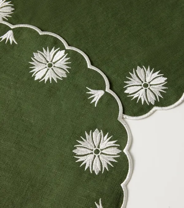 CABANA Olive Set Of 2 Linen And Cotton Placemats