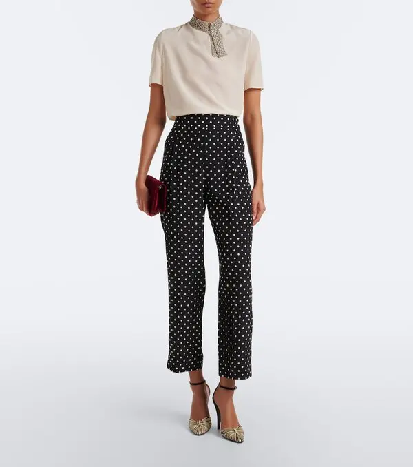 Valentino Garavani Embellished Silk Crêpe De Chine Top