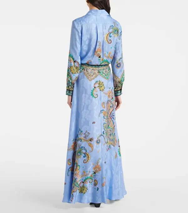 Etro Floral Silk Crêpe De Chine Maxi Skirt