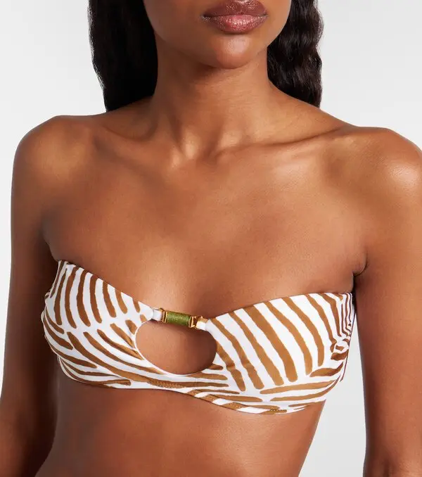 VIX PAULA HERMANNY Printed Bandeau Bikini Top