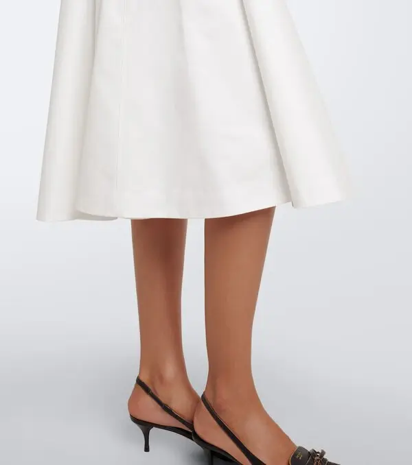 Prada Belted Cotton Midi Skirt