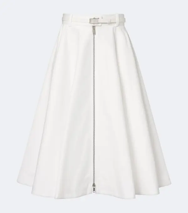 Prada Cotton Midi Skirt - White