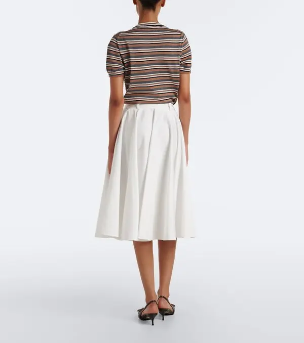 Prada Cotton Midi Skirt - White