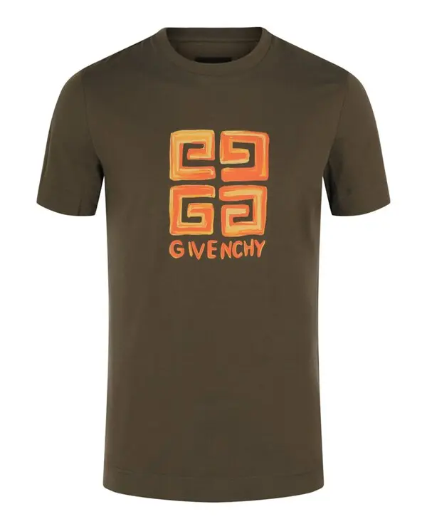 Givenchy 4g Logo Slim Fit T-shirt - Khaki