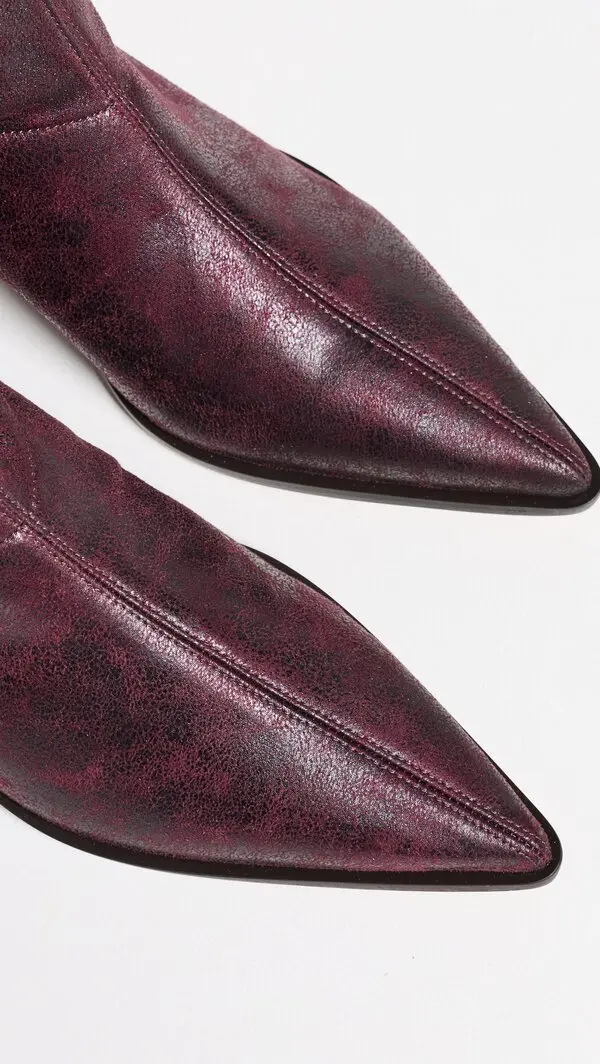 Tibi Leo Faux Leather Boots - Wine