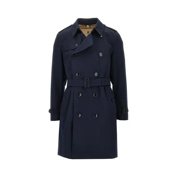 Burberry Medium Heritage Kensington Trench Coat - Blue
