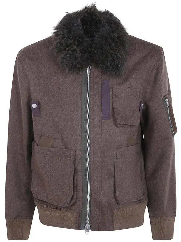 Sacai Wool Melton Blouson Jacket