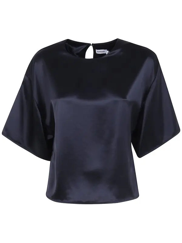 Simkhai Alina Short Sleeve Top - Black