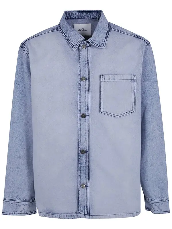 LES DEUX Bleached Denim Overshirt