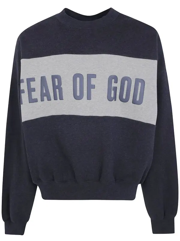Fear Of God Relaxed Cropped Panelled Crewneck Sweatshirt - Gray