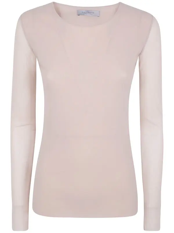 D.exterior Sweater Round Neck "tulle