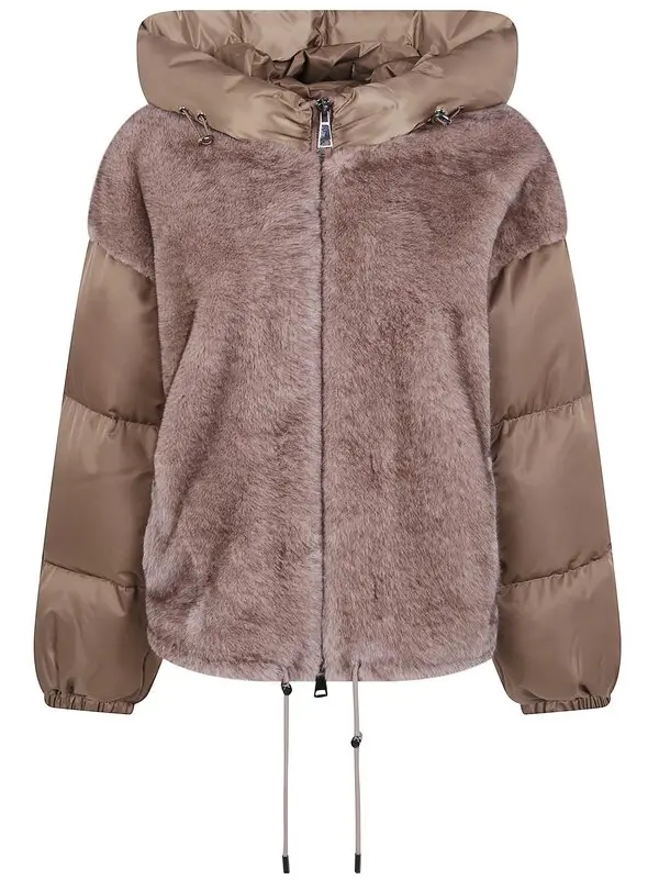 BETTA CORRADI Hooded Fur And Quilted Coat