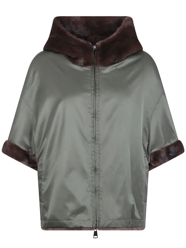BETTA CORRADI Hooded Zip-up Cape