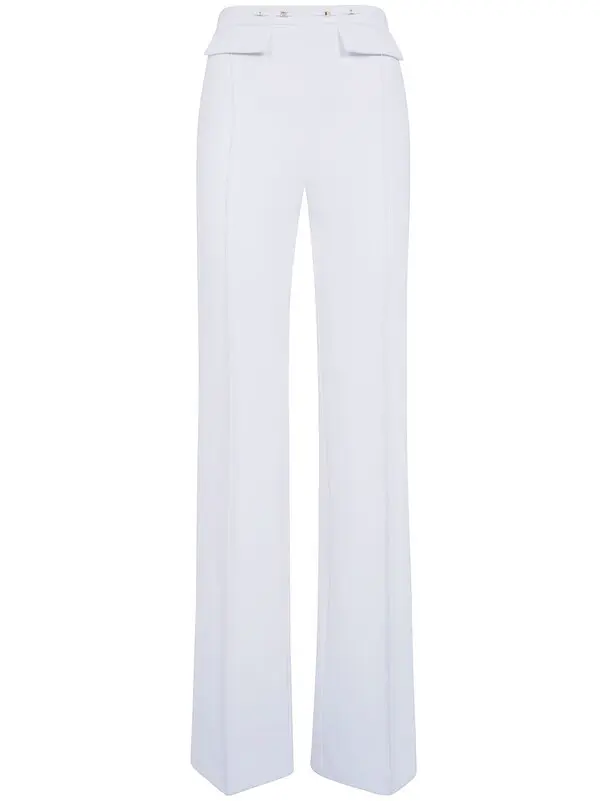 Elisabetta Franchi Ivory Pleated Trousers