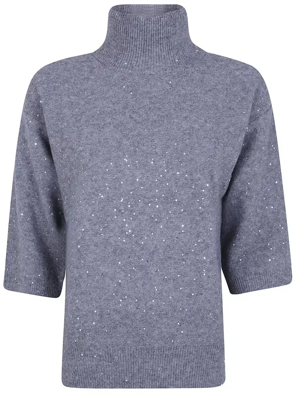 Seventy Sweater With Pailletes "mock Neck