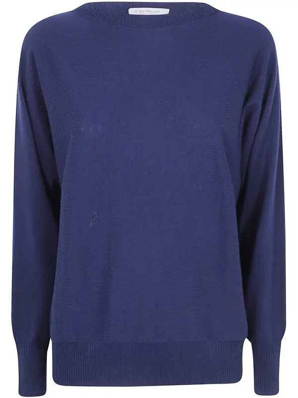 D.exterior Sweater Merino Round Neck "63290 17blu