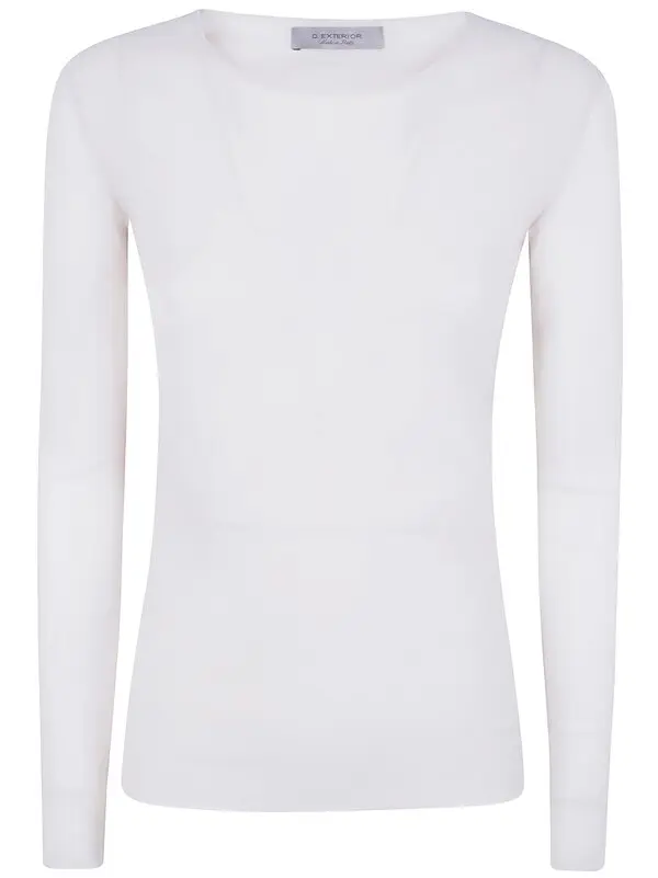 D.exterior Sweater Round Neck "tulle