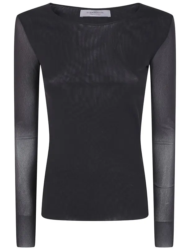 D.exterior Sweater Long Sleeve "tulle Round Neck