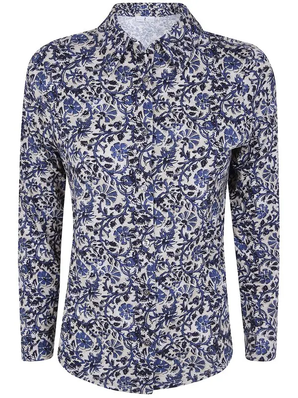 WHYCI Shirt Floral Print "navy