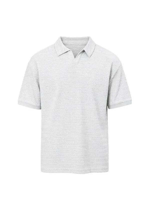 VAYLA Open Collar Fine Knit Polo Shirt