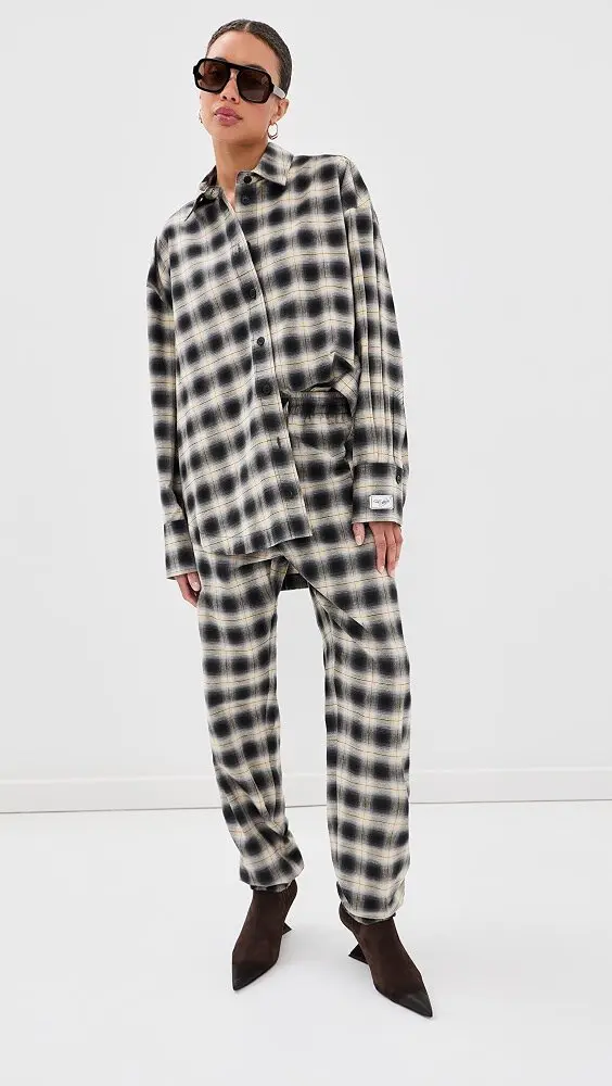 Attico Long Check Balloon Pants