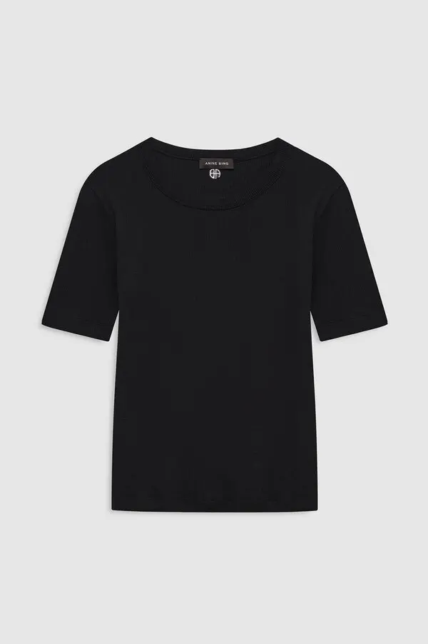 ANINE BING Sixtine Tee Short Sleeve - Black