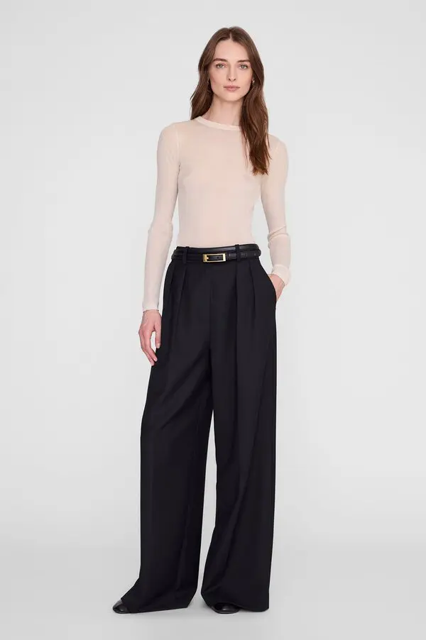 ANINE BING Tiana Sweater Refined Long-sleeve Knit - Ecru